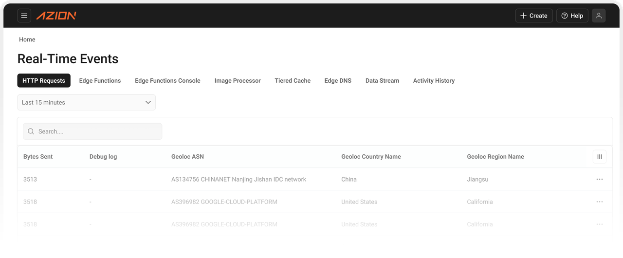 Real-Time Events | Azion