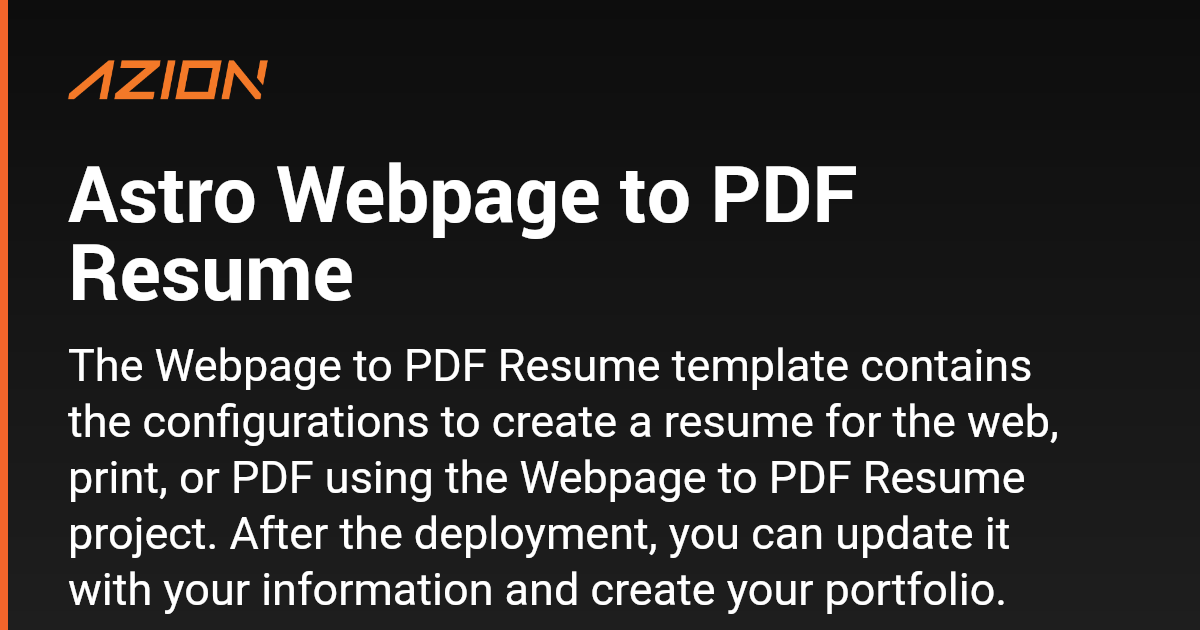 Astro Webpage to PDF Resume - Azion Documentation