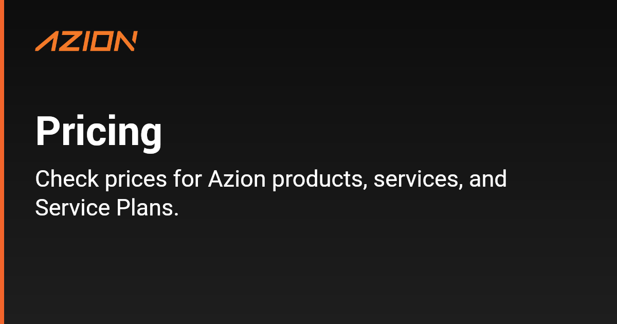 Pricing Azion Documentation