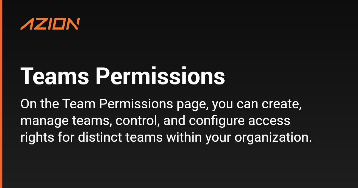 Teams Permissions Azion Documentation