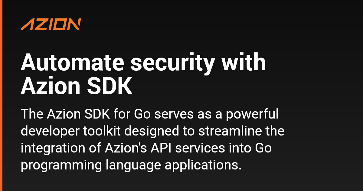 Automate Security With Azion Sdk Azion Documentation